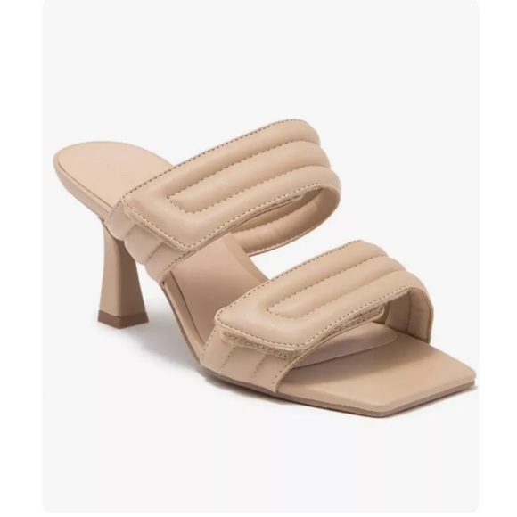 Abound | Shoes | Quilted Open Toe Slipon Flared Heel Sandals | Poshmark